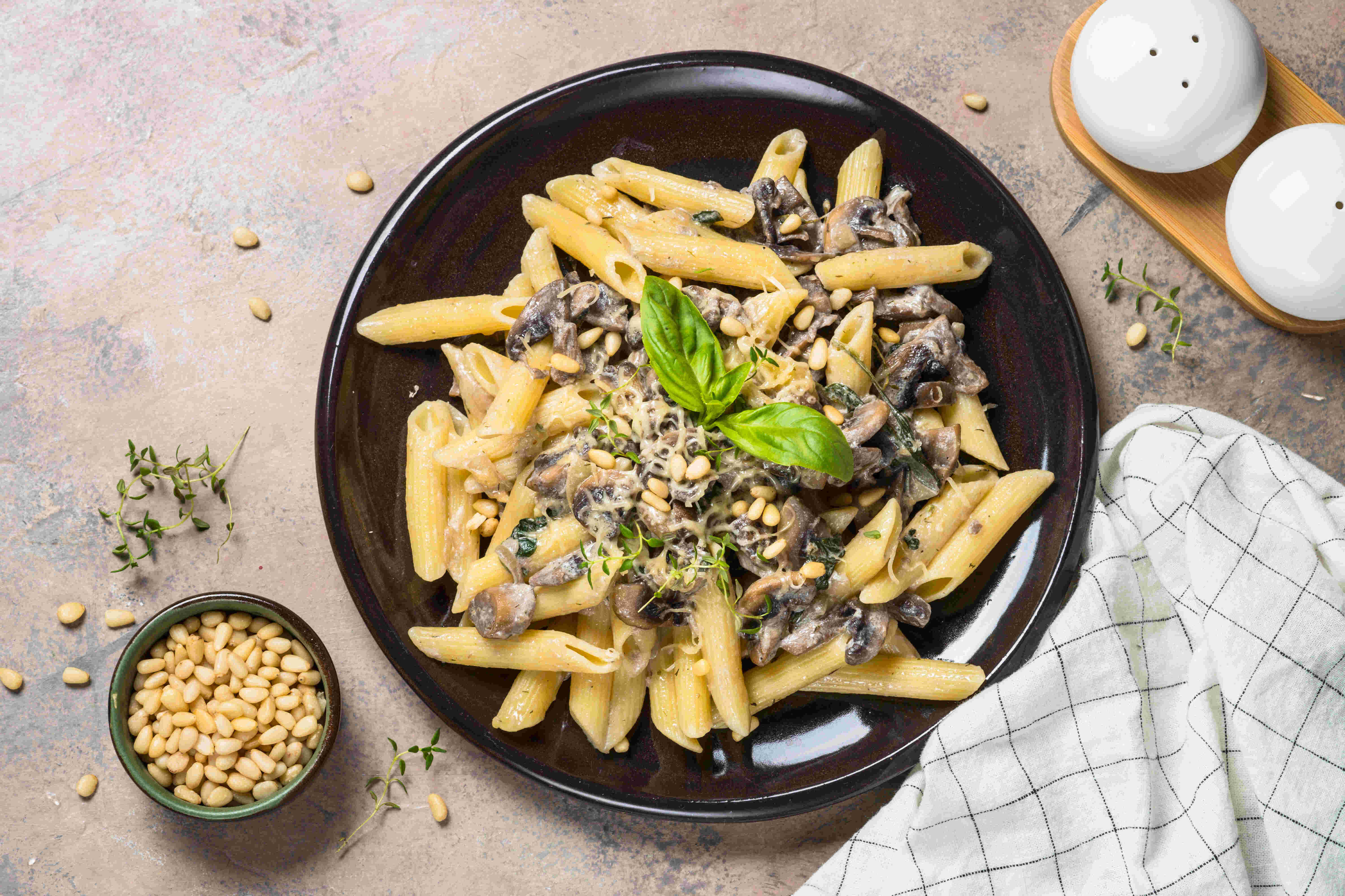 Creamy Mushroom & Spinach Pasta | Vision Personal Training